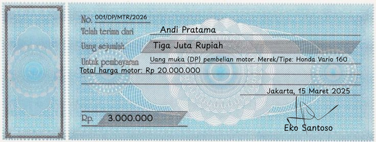 7 Contoh Kwitansi Untuk Pembayaran DP Berbagai Jenis Transaksi