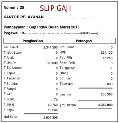 20 Contoh Slip Gaji Karyawan Beserta Fungsi, Format Dan Templatenya