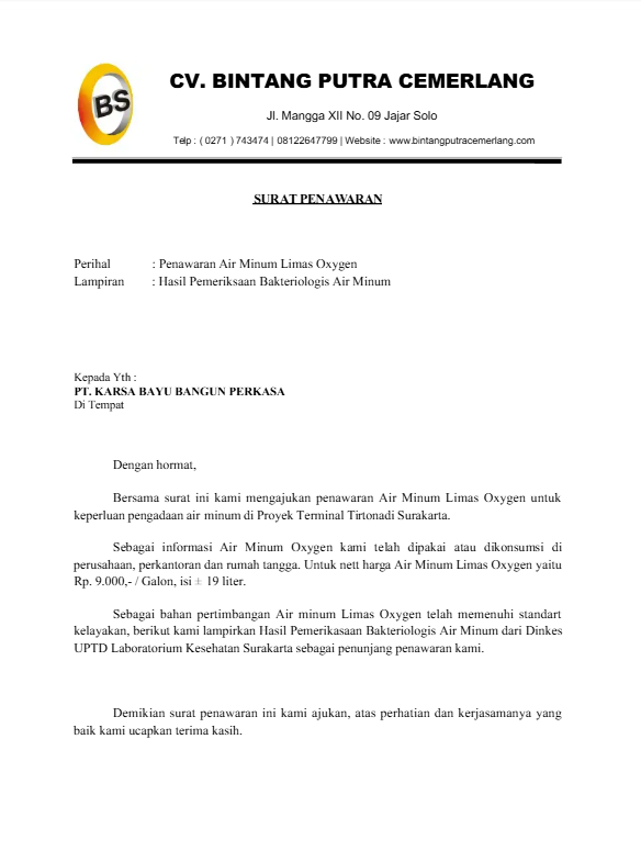 23 Contoh Surat Penawaran Produk Yang Benar Serta Templatenya