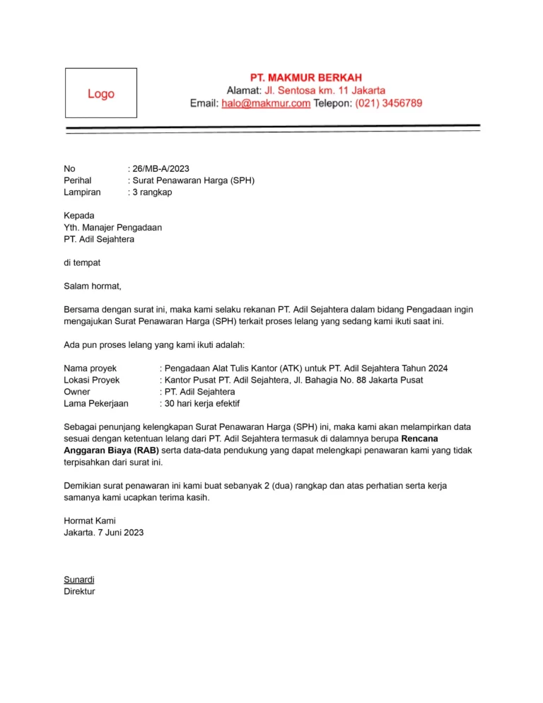 23 Contoh Surat Penawaran Produk Yang Benar Serta Templatenya